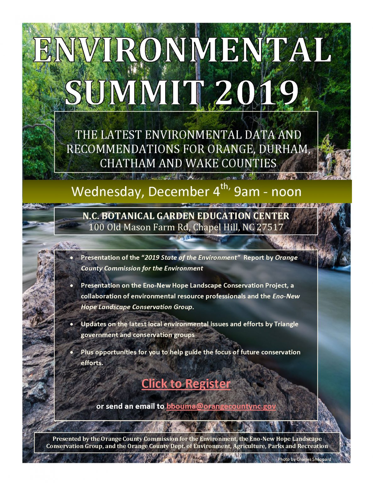 Orange County Environmental Summit 2019 – Duke Forest
